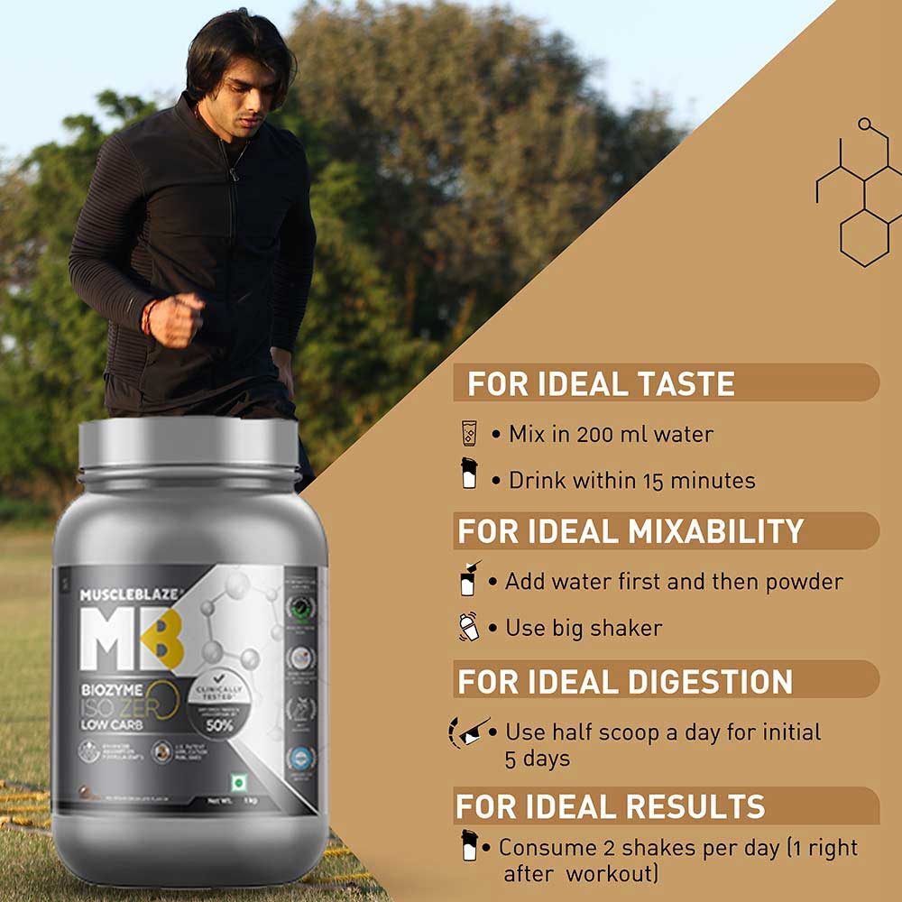 MuscleBlaze Iso Zero Whey Protein Isolate - (Low Carb Chocolate, 2 Kg ...