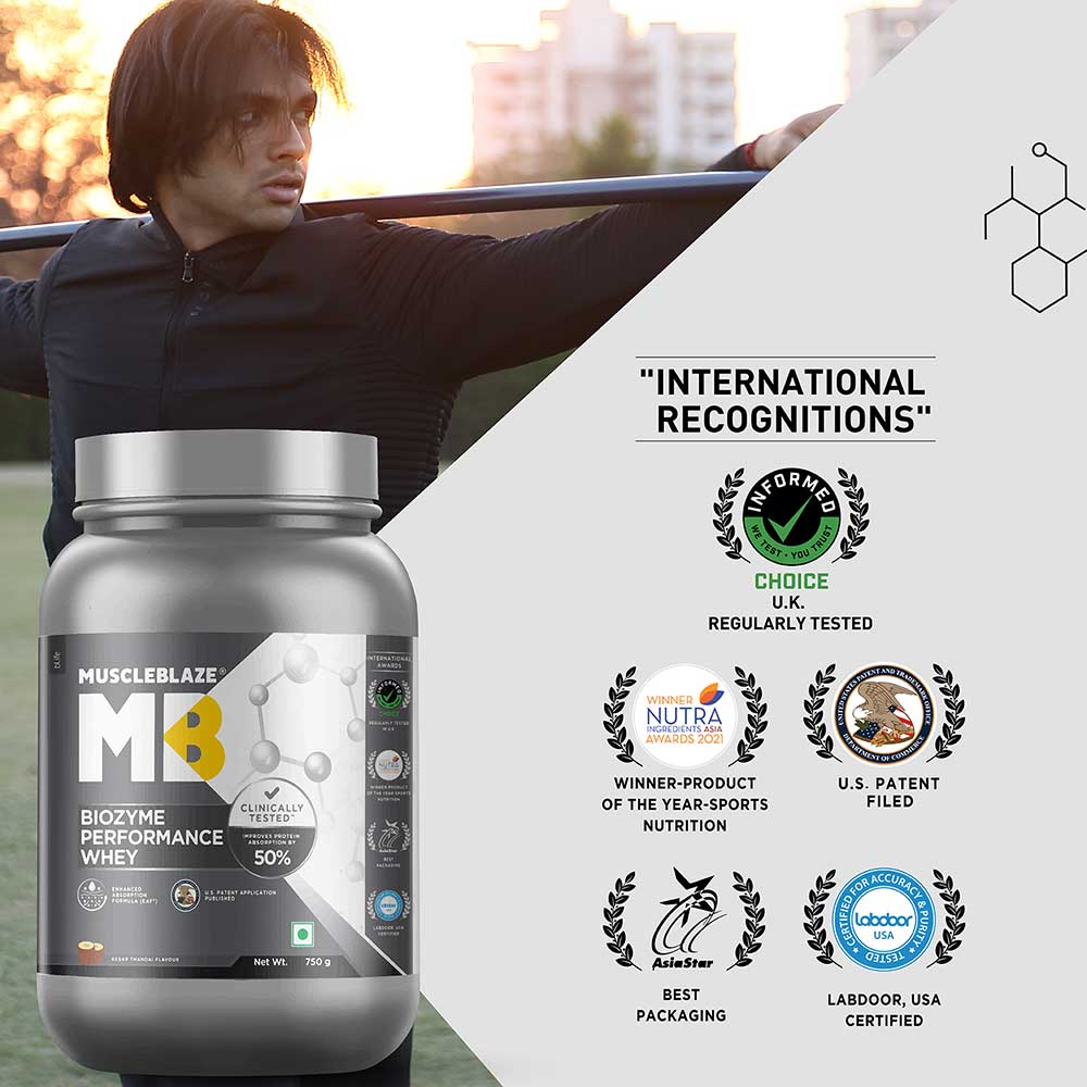 MuscleBlaze Biozyme Performance Whey Protein (4.4 lb / 2kg Rich Chocolate)