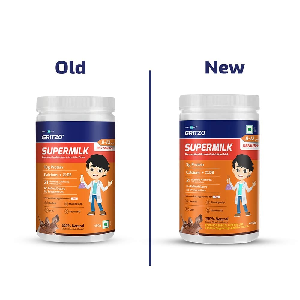 SuperMilk Genius for 8-12 Yrs Personalized Protein & Nutrition Drink ...