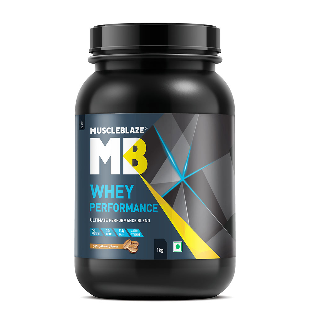 MuscleBlaze Whey Performance (25g Protein) - Cafe Mocha (1 Kg / 2.2 lb)