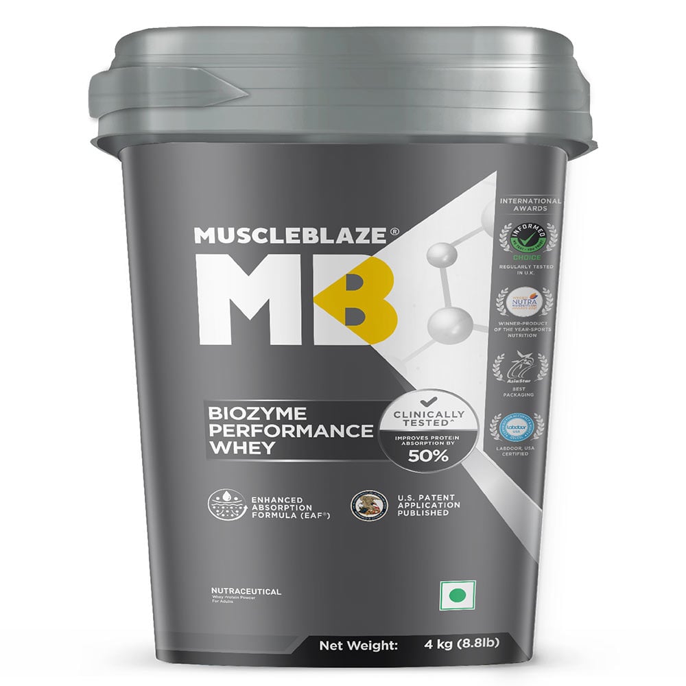 MuscleBlaze Biozyme Performance Whey Protein 4.4 lb Rich Chocolate